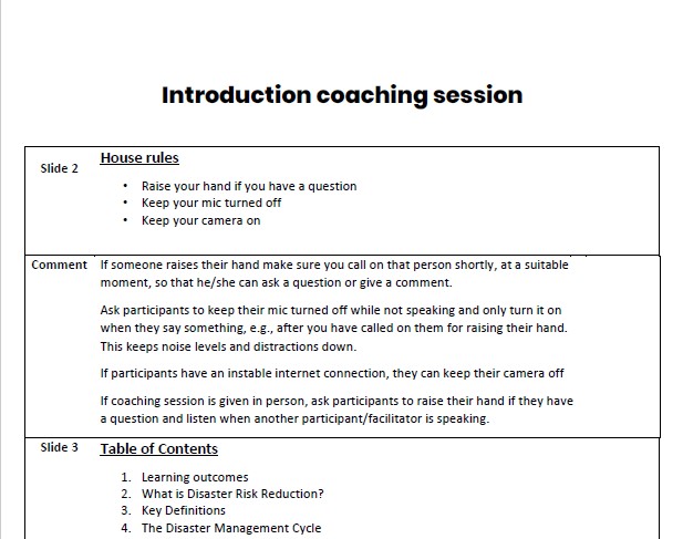 Introduction to DRR - Manual for powerpoint presentation - Partner ...