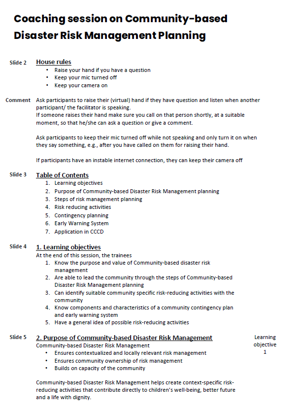 CBDRM planning - manual for PowerPoint presentation - Partner Portal ...